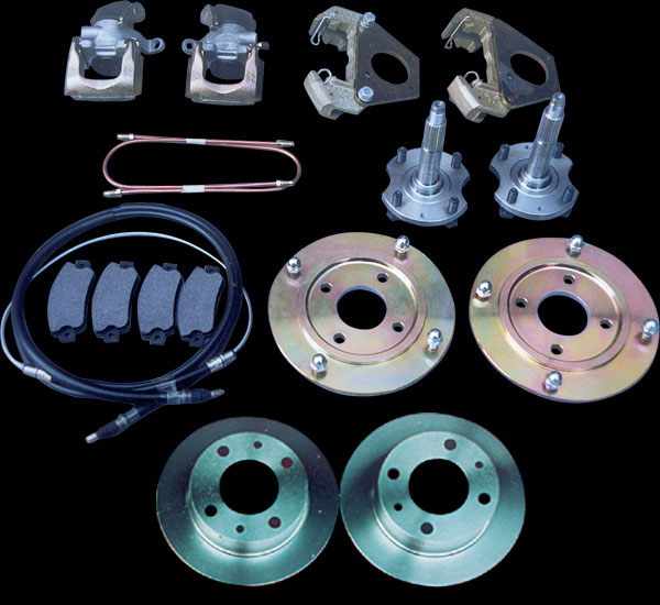 Fiat 500 12" steel weels rear brake rotor conversion kit.