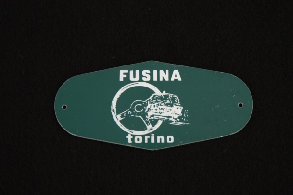 Original Fusina aluminium plate for seats.