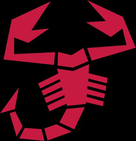 Sticker large red scorpion 34 cm. high.