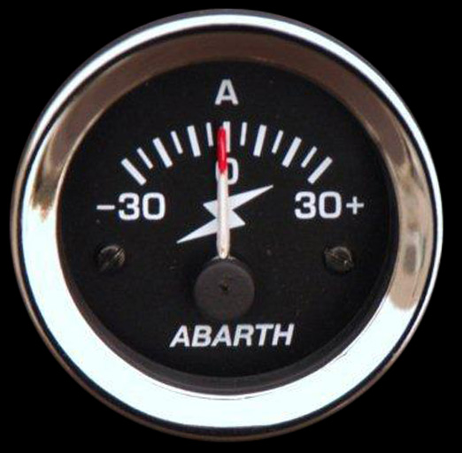 Amperometro Abarth nero, nuovo.